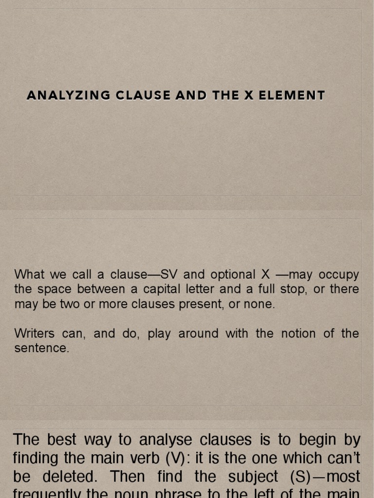 Clause Structure and X Element Analysis | PDF | Subject (Grammar) | Clause