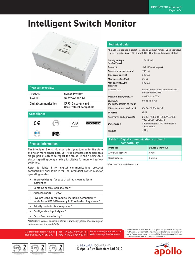 PP2557 Intelligent Switch Monitor | PDF | Switch | Light Emitting Diode
