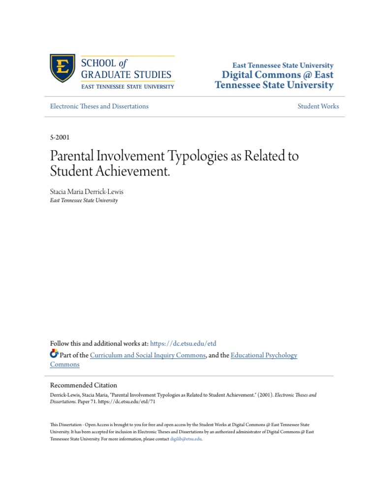 Parental Involvement Typologies As Related To Student Achievement | PDF ...