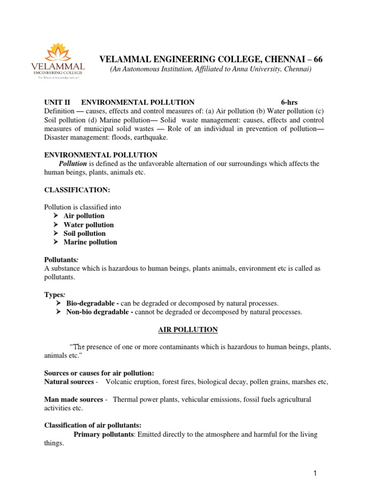 Environmental Pollution Overview | PDF | Flood | Waste