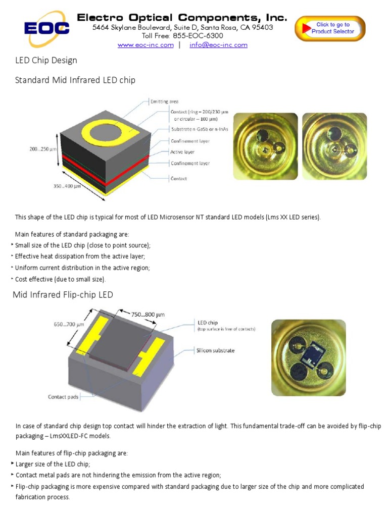 Electro Optical Components, Inc.: LED Chip Design Standard Mid Infrared ...