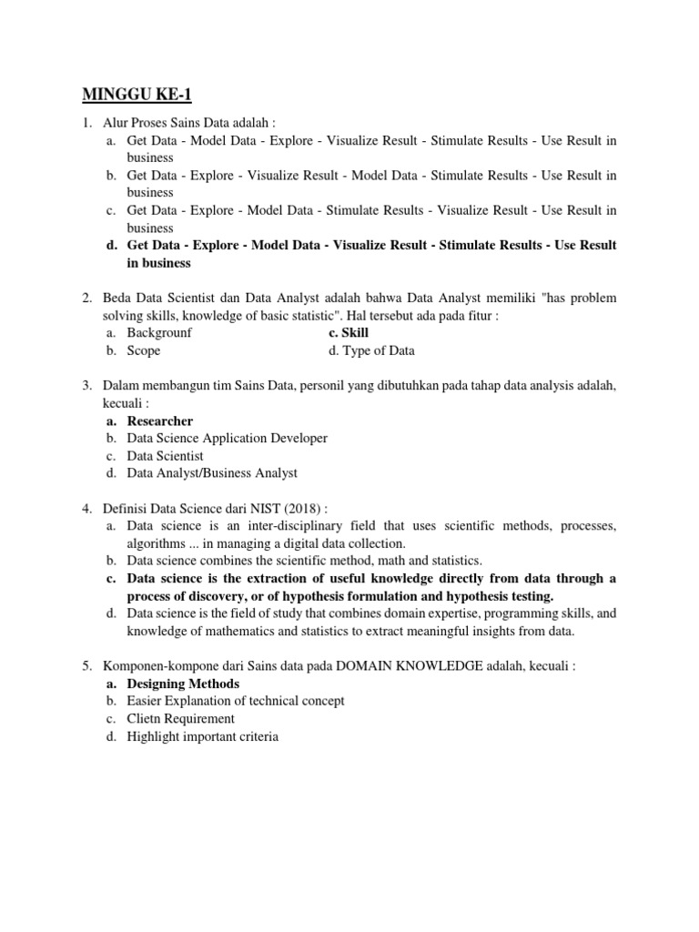 Kumpulan Kuis Kuis | PDF | Data Science | Data Analysis