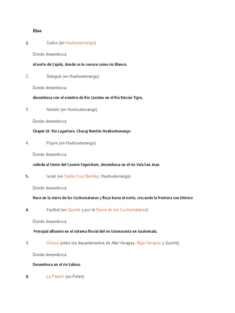 Ríos | PDF | Accidentes geográficos fluviales | Cuerpos de agua