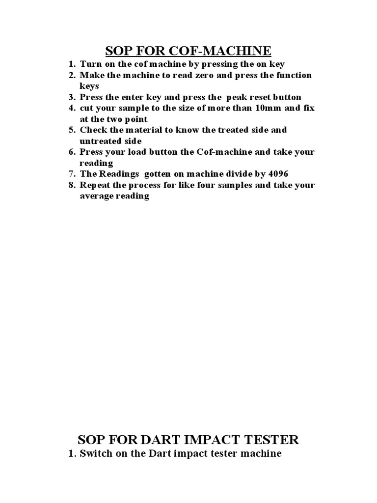 Sop For Laboratory Machines | PDF