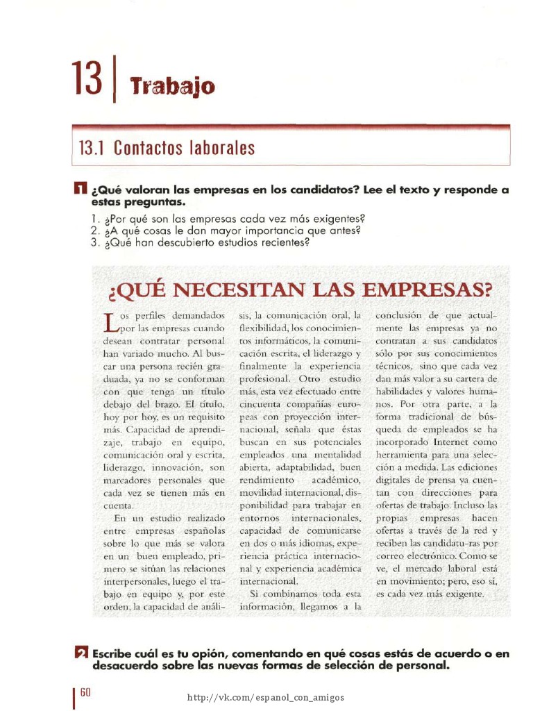 El Español Por Destrezas Unidades 13 y 14 | PDF | Estudios de idiomas ...