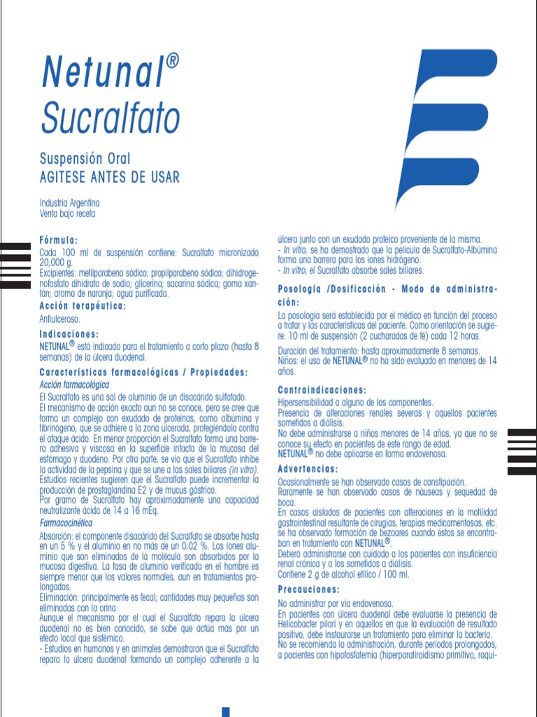 Netunal Prospecto ELEA | PDF | Digestión | Aluminio