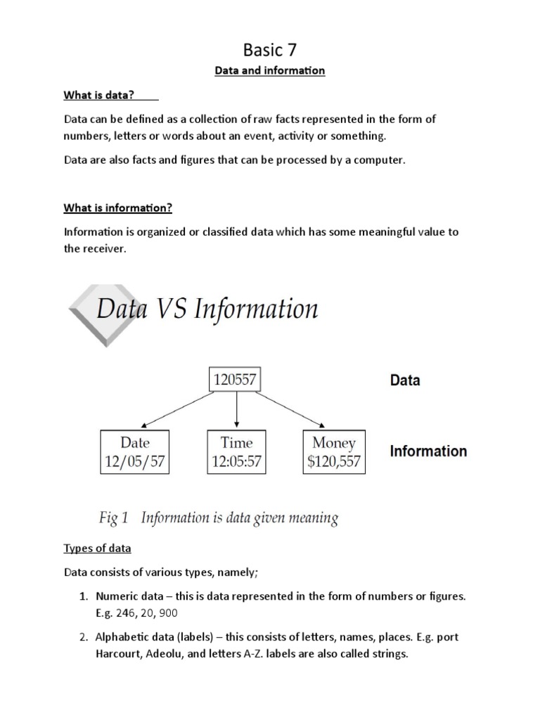 Data and Information | PDF | Data | Statistical Classification