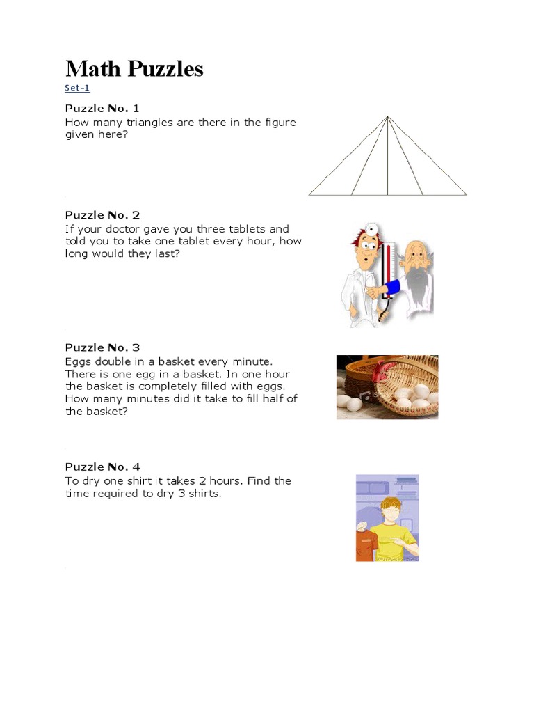 Math Puzzles: Puzzle No. 1 | Download Free PDF | Numbers | Weight