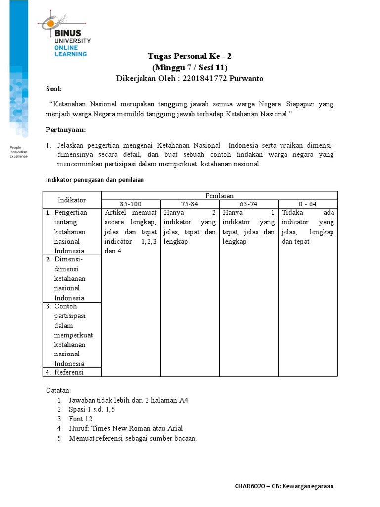 Jawaban - 20180420093416 - TP2 W7 S11 R0 | PDF