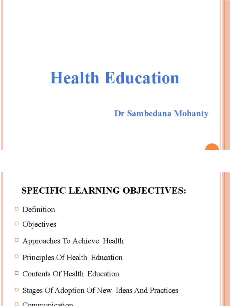 Health Education PPT New | PDF | Health Education | Hygiene