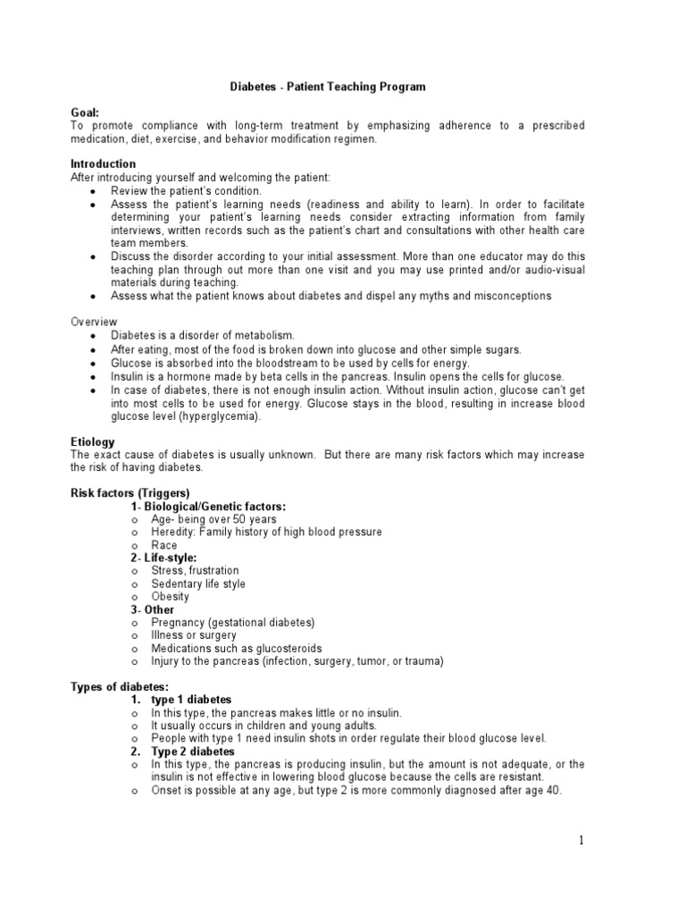 Plan Diabetes | PDF | Diabetes Mellitus Type 2 | Hypoglycemia