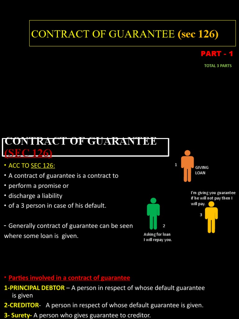 Contract of Guarantee (Sec 126) | PDF | Guarantee | Indemnity