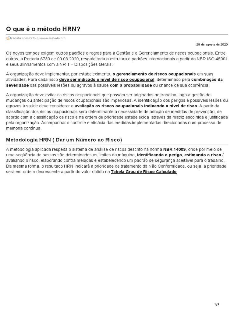 O Que É o Método HRN | PDF | ISO 9000 | Science