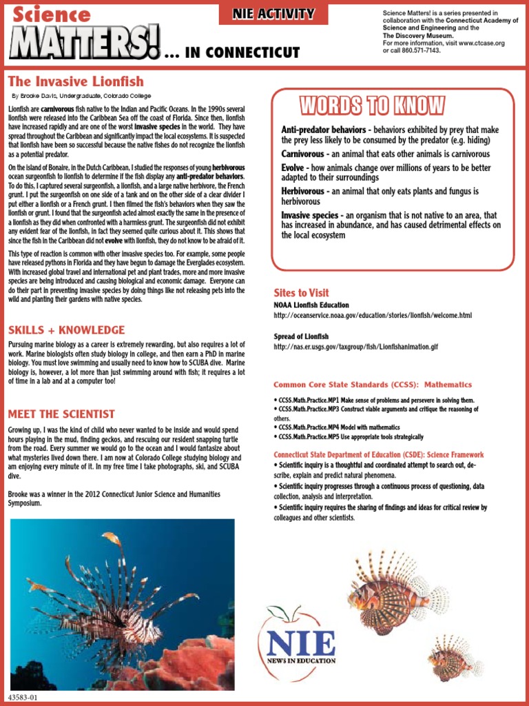 Lionfish | PDF | Invasive Species | Predation
