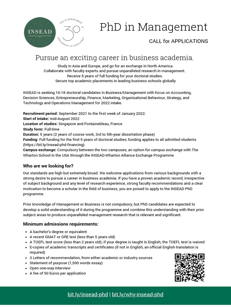 PHD in Management: Pursue An Exciting Career in Business Academia | PDF ...