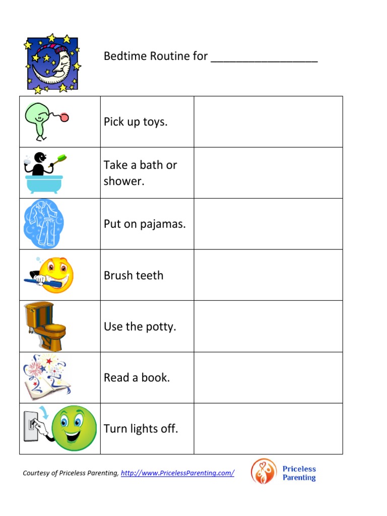 Bedtime Routine Chart | PDF