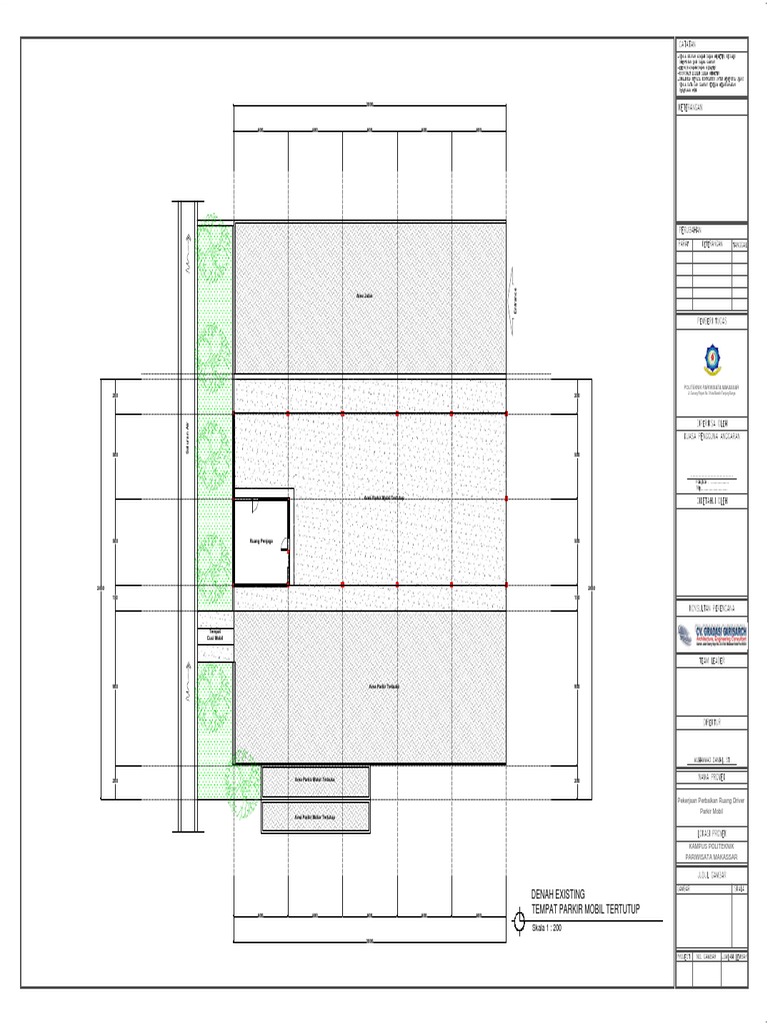 Denah Existing Tempat Parkir Mobil Tertutup: Skala 1: 200 | PDF