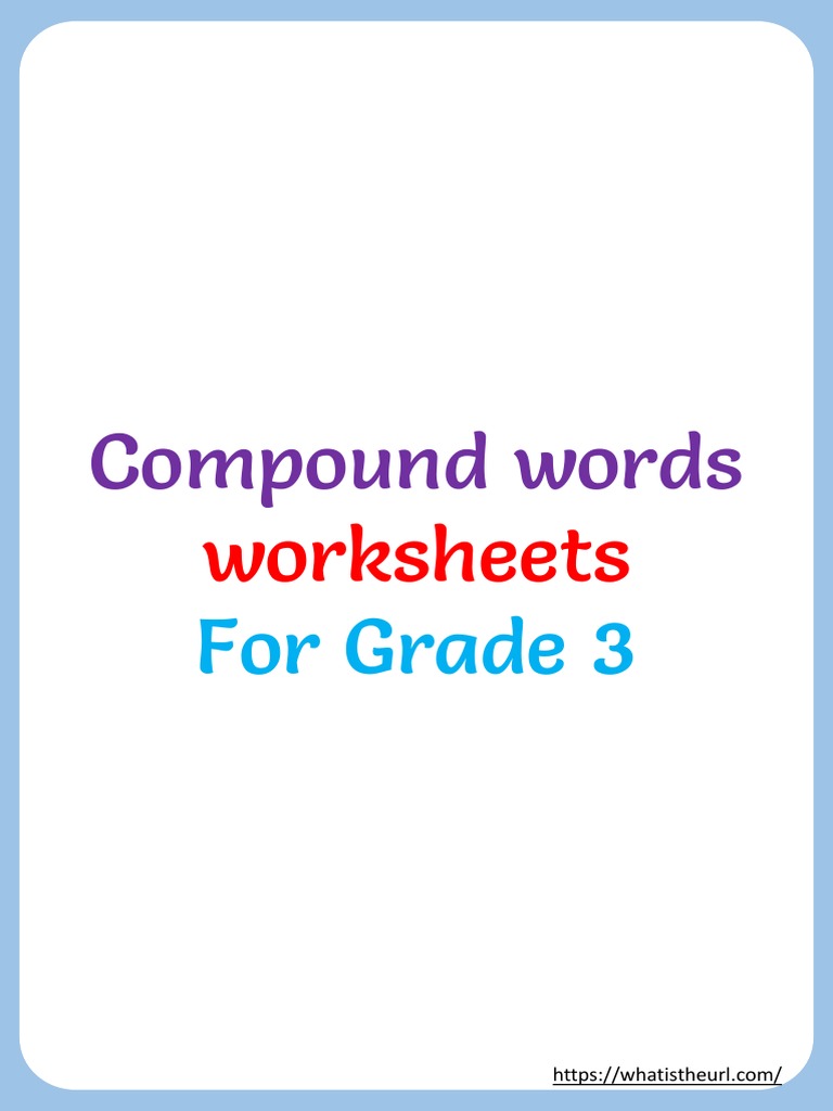 Compound Words Worksheets For 3rd Grade | PDF