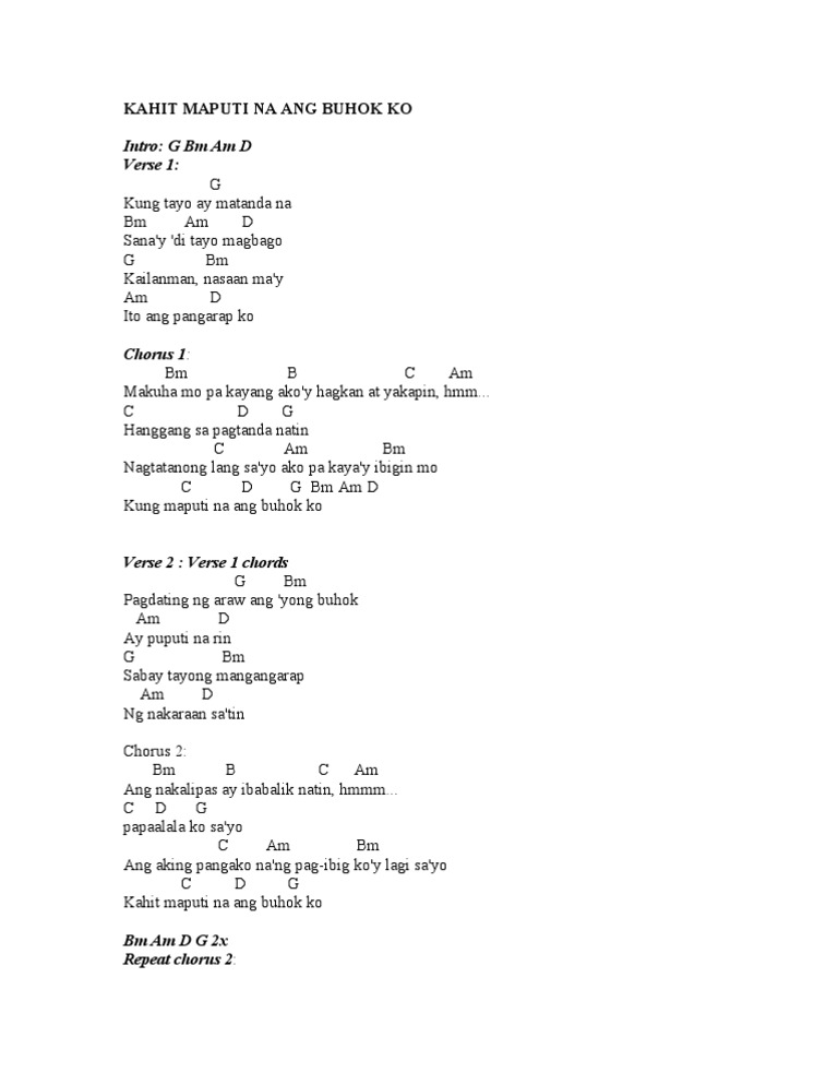 Kahit Maputi Na Ang Buhok Ko | PDF
