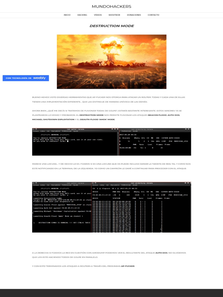 Ataque Destruction Mode - Mundohackers | PDF