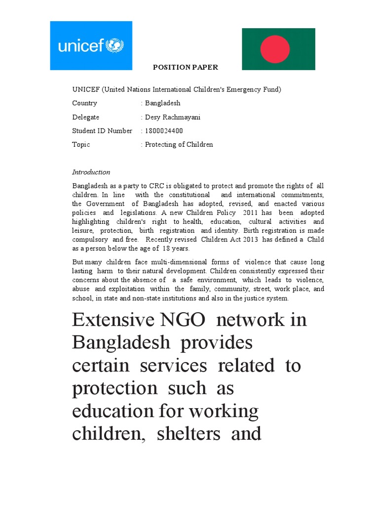 Position Paper Mun | PDF | Violence | Bangladesh