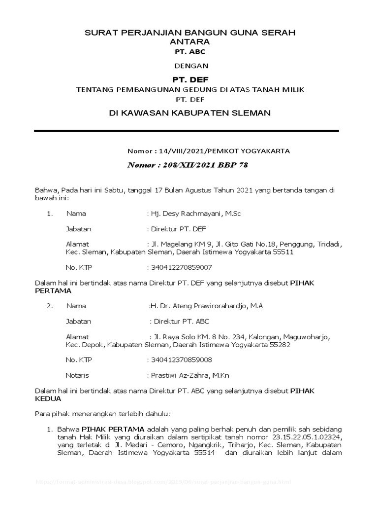 Surat Perjanjian Bot | PDF