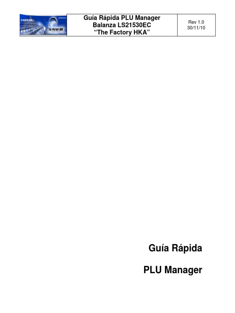 Guía Rápida para PLU Manager | PDF | Ventana (informática) | Informática