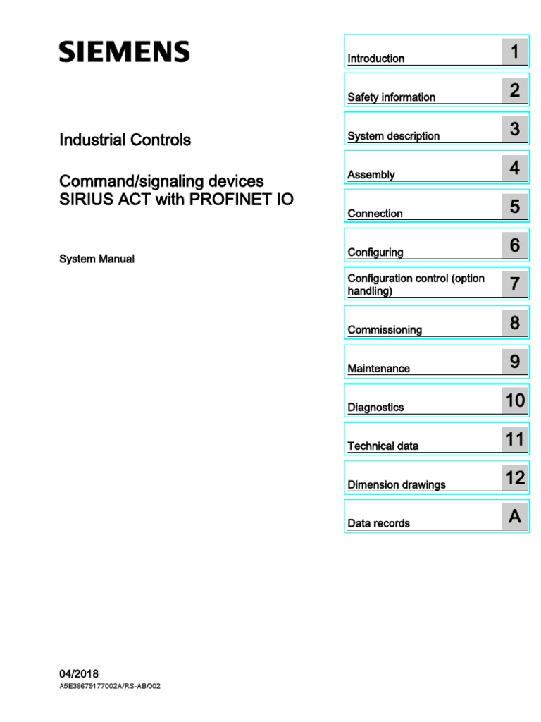 Manual SIRIUS ACT With PROFINET IO en-US | PDF | Computer Engineering ...