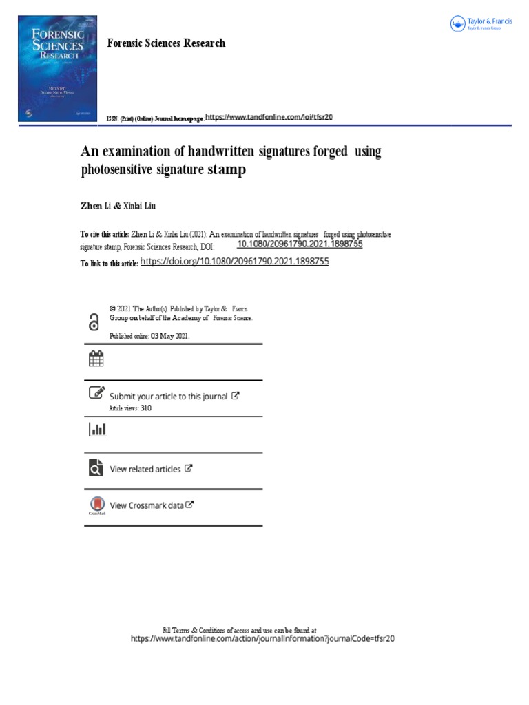An Examination of Handwritten Signatures Forged Using Photosensitive ...