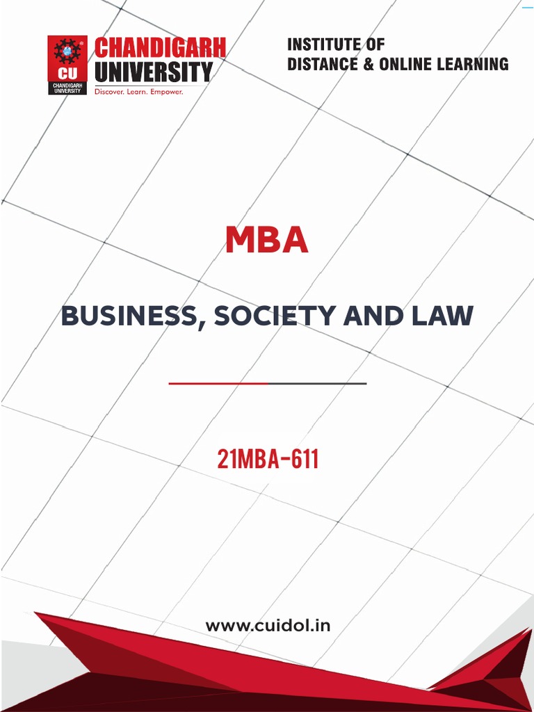 CU MBA SEM I Business, Society and Law | PDF | Strategic Management ...