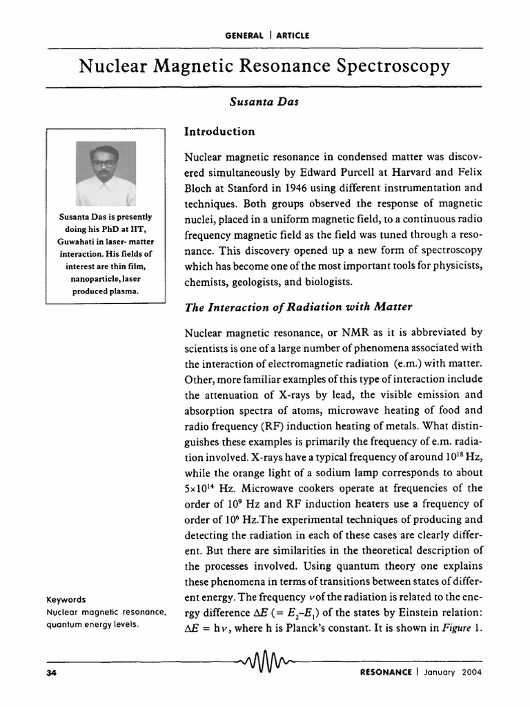 Understanding Nuclear Magnetic Resonance | PDF | Nuclear Magnetic ...