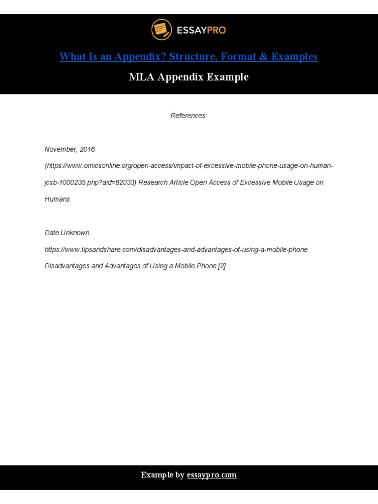 What Is An Appendix? Structure, Format & Examples | PDF | Mobile Phones ...