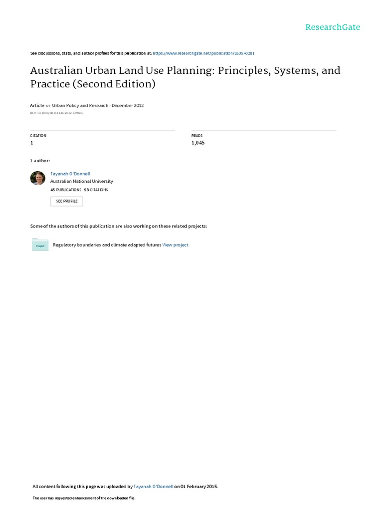 Australian Urban Land Use Planning: Principles, Systems, and Practice ...