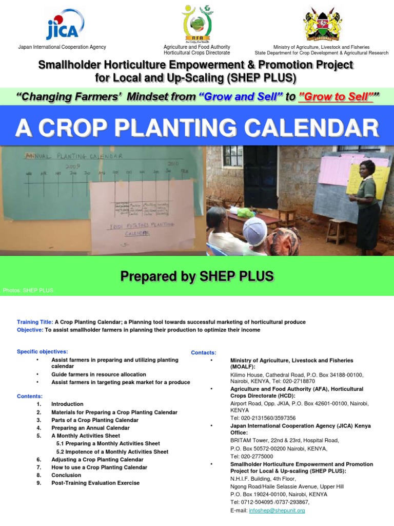Crop Planting Calendar for Farmers | PDF | Sowing | Weed