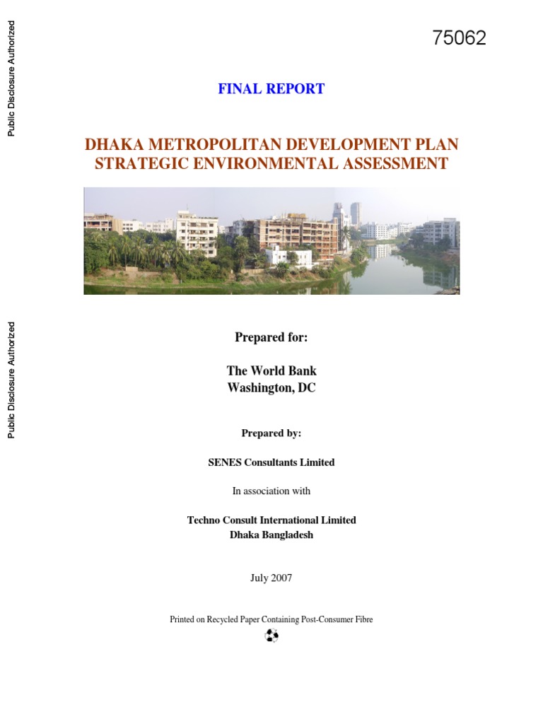 Dhaka Metropolitan Development Plan Strategic Environmental Assessment ...