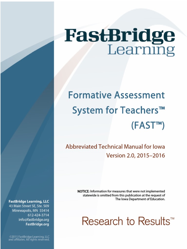 Formative Assessment System For Teachers (FAST) | PDF | Validity (Statistics) | Teachers