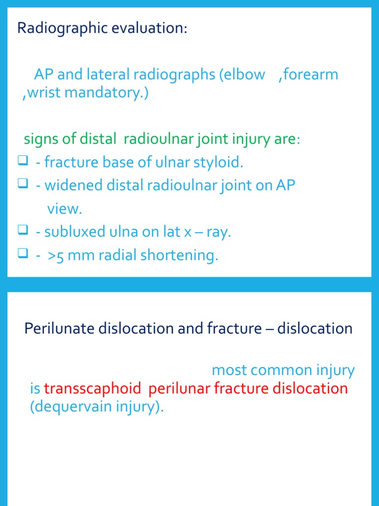 Fracture and Dislocation Around Wrist | PDF