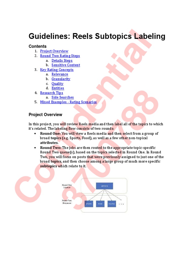 Guidelines - Reels Subtopics Labeling | PDF | Human Trafficking | Science