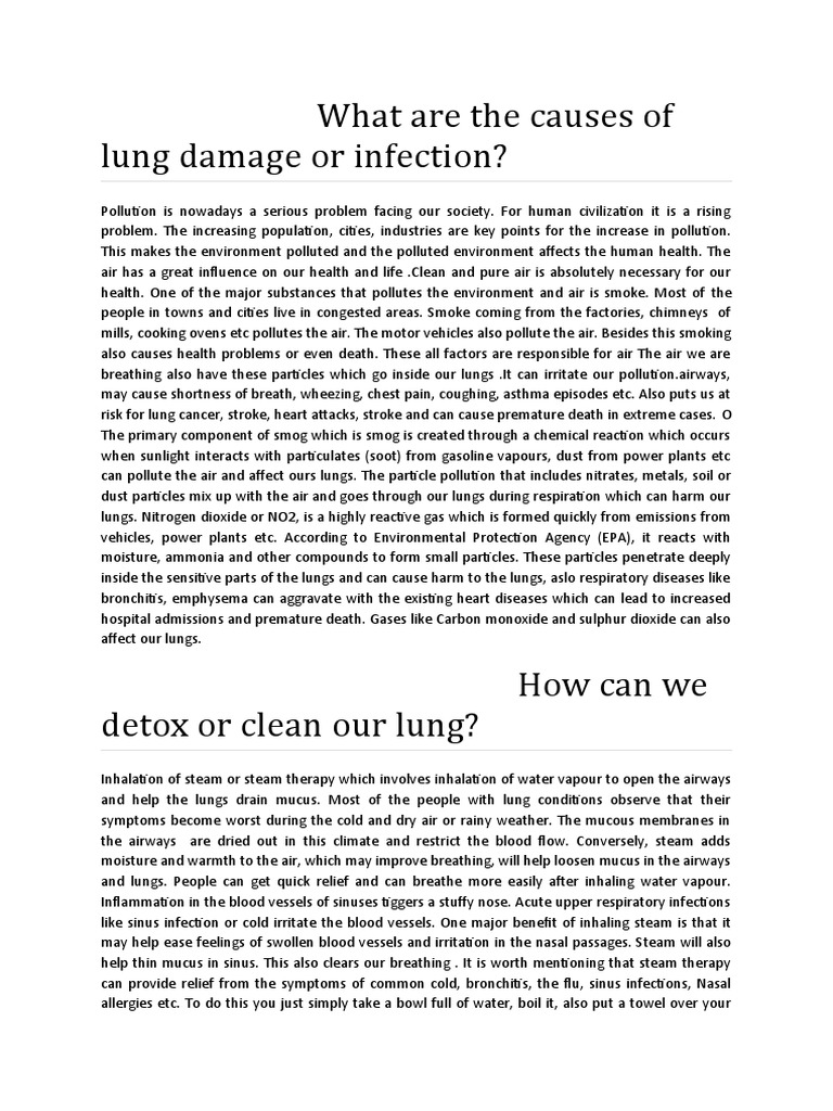 How To Detox or Clean Your Lungs in Your Home | PDF | Respiratory Tract ...