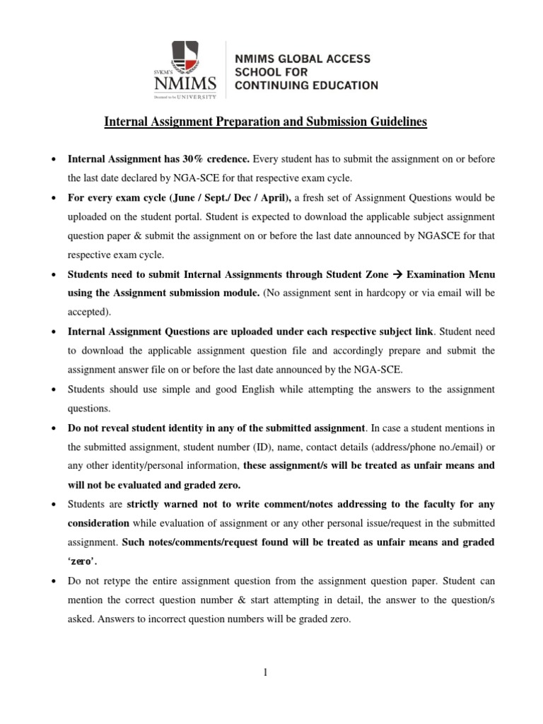 Internal Assignment Preparation and Submission Guidelines | PDF ...