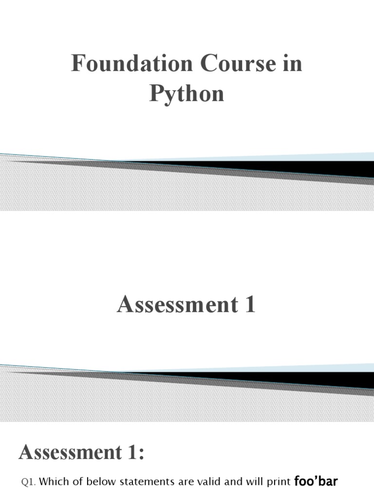 Foundation Course in Python | PDF | Boolean Data Type | Control Flow