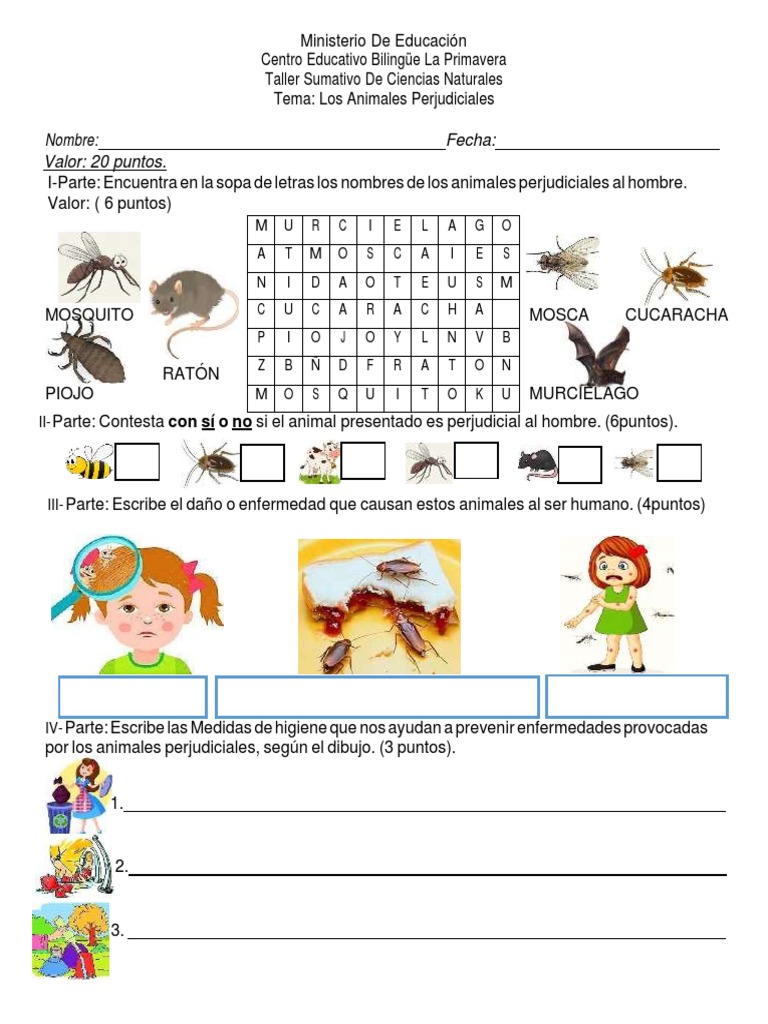 Animales Perjudiciales Sumativo | PDF