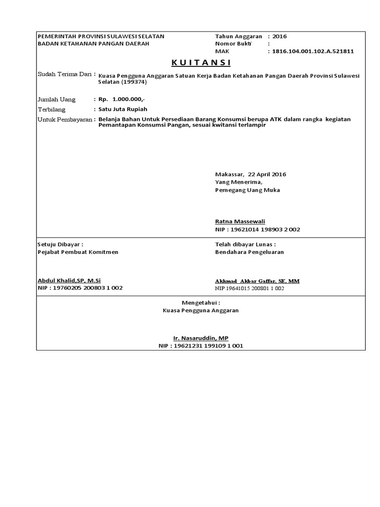 Kwitansi Rekap ATK | PDF