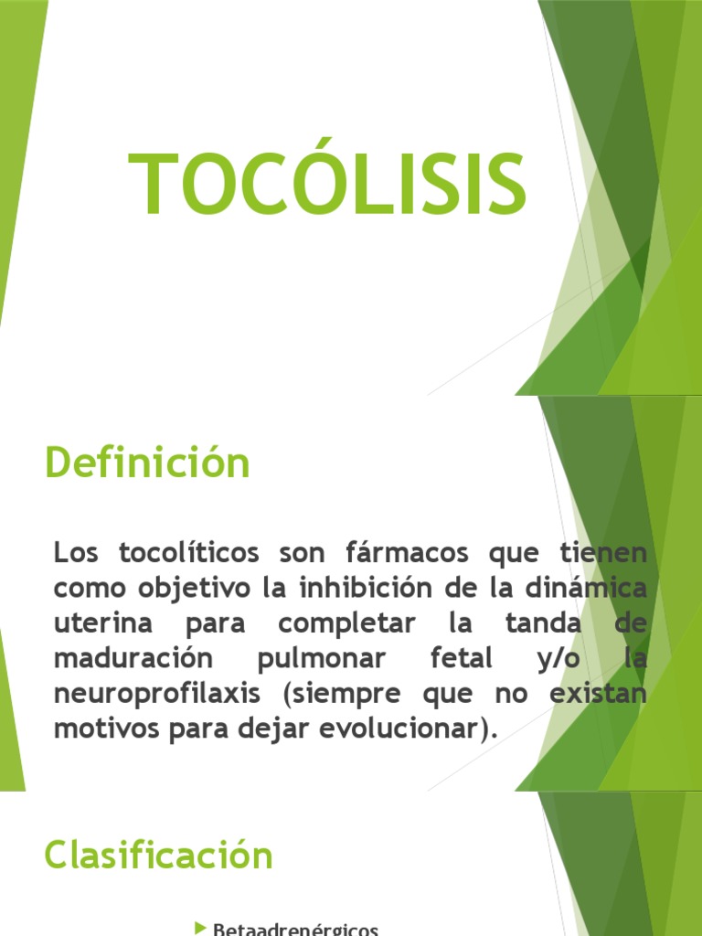 TOCÓLISIS | PDF | Prostaglandina | Calcio