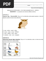 Prova Completa - 2 Ano Atualizado 2024 Saresp | PDF