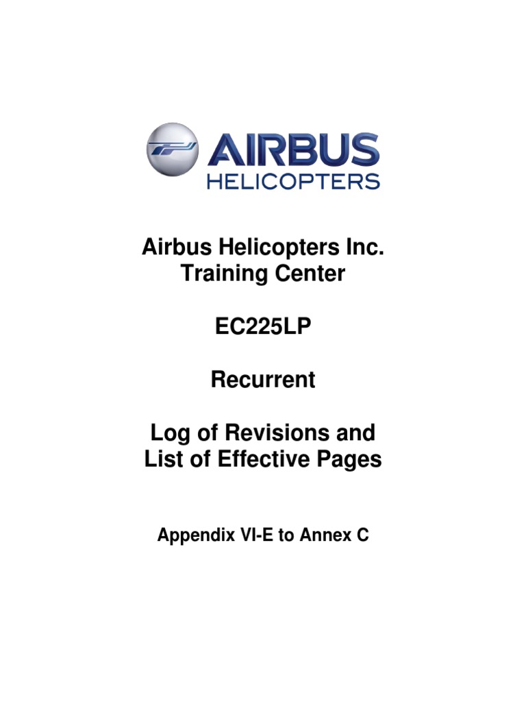 EC225 Recurrent Training Curriculum V210 | PDF | Instrument Flight ...