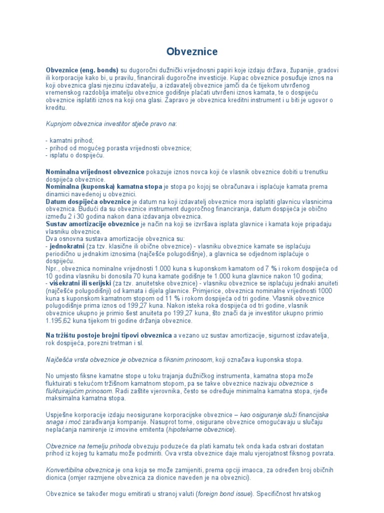 Obveznice | PDF