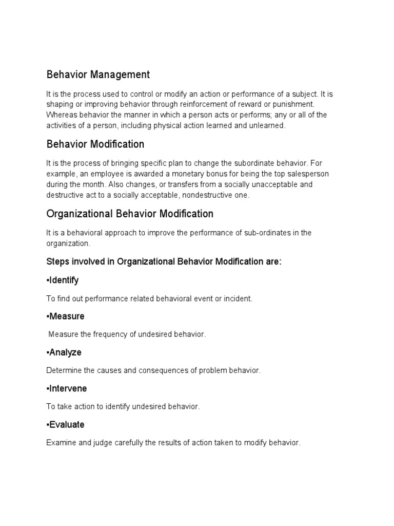 Behavior Management: Steps Involved in Organizational Behavior ...