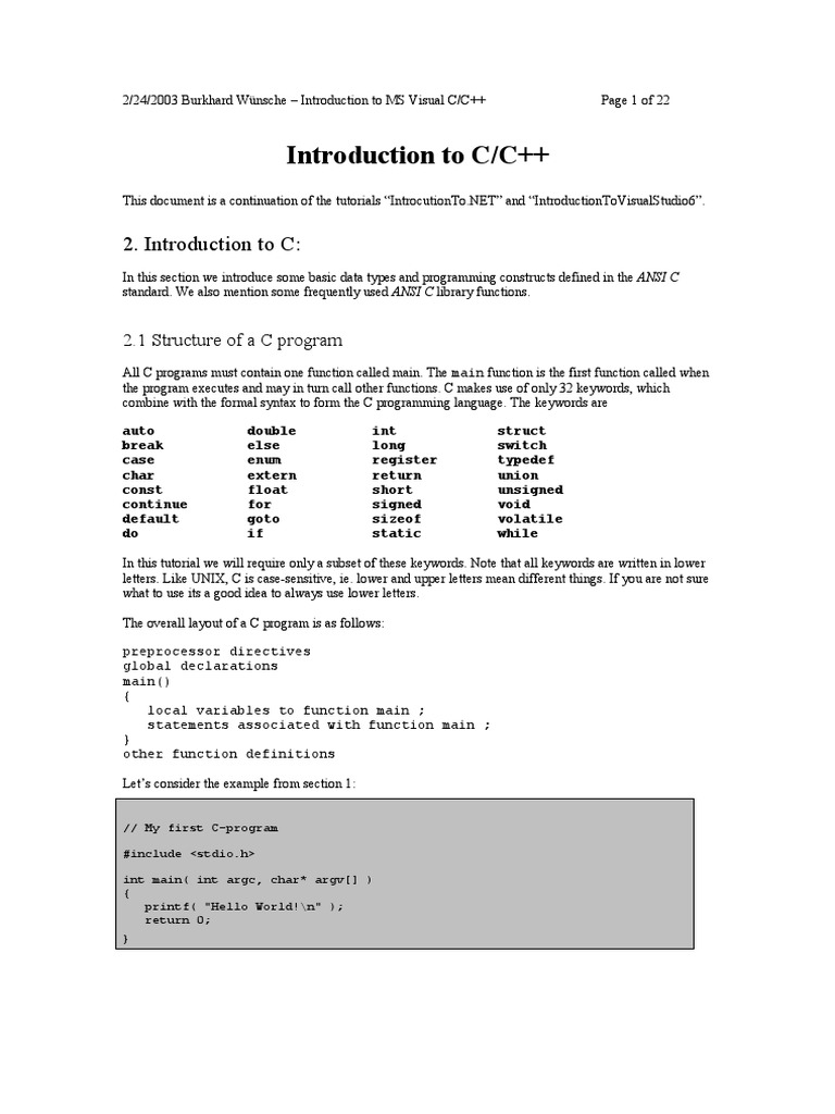 Introduction Cand C Pdf Pointer Computer Programming Class 5774