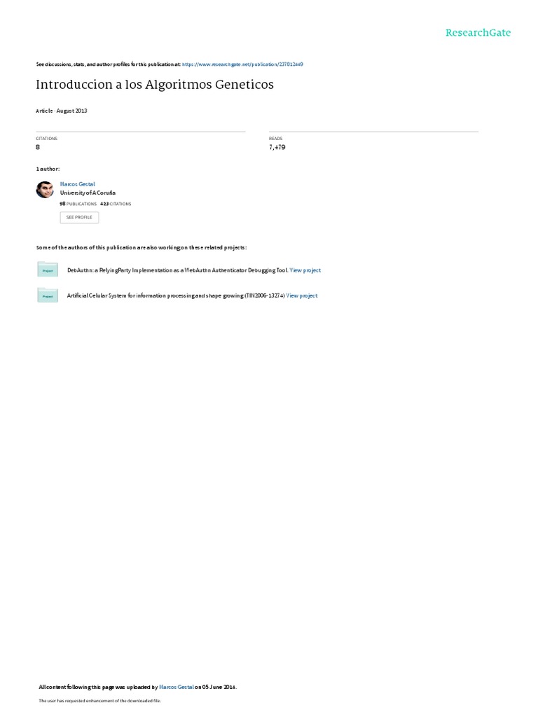 Tutorial Algoritmos Geneticos | PDF | Algoritmo genético | Genotipo